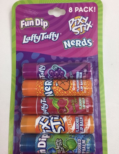 Set 8 Flavored Lip Balm Fun Dip Laffy Taffy Nerds Pixy Stix Cherry ...