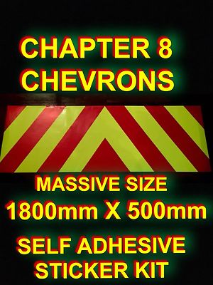 Self Adhesive CHAPTER 8 CHEVRON Sticker 1800mm X 500mm Reflective ...