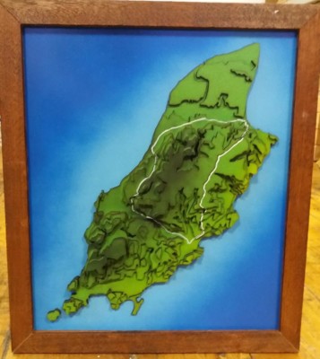 3d Isle of Man framed topographic map in colour with TT course | eBay UK