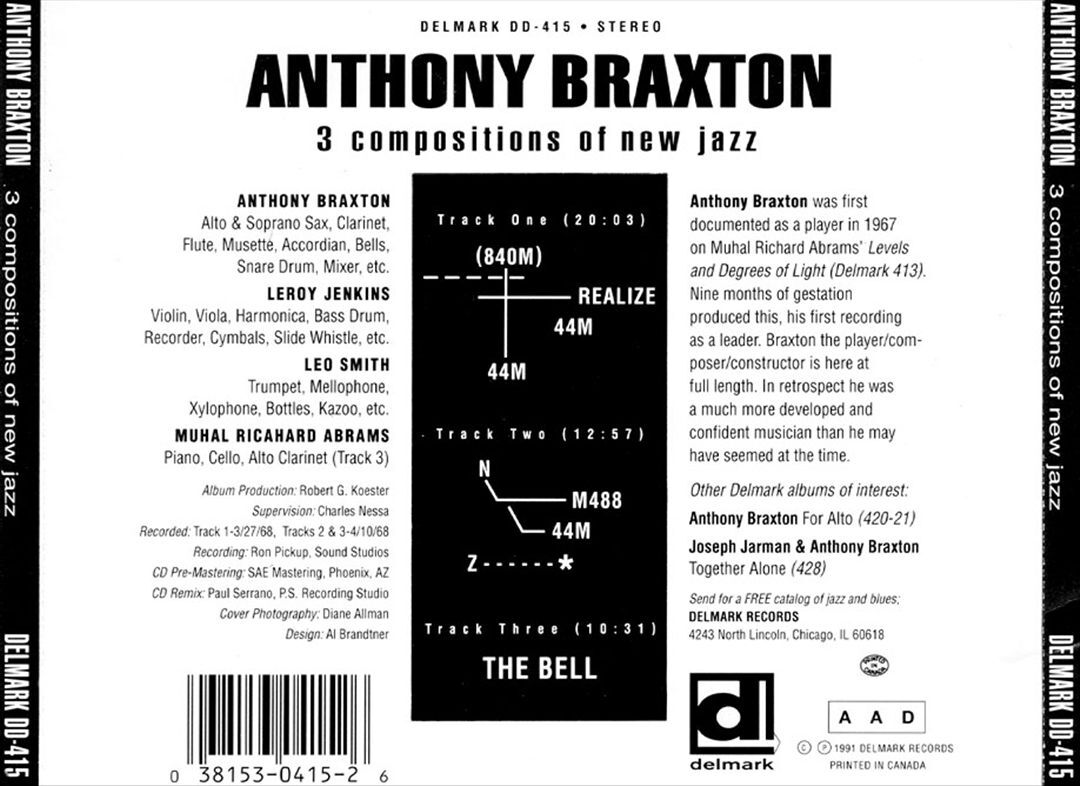 ANTHONY BRAXTON 3 COMPOSITIONS OF NEW JAZZ NEW CD 38153041526| eBay