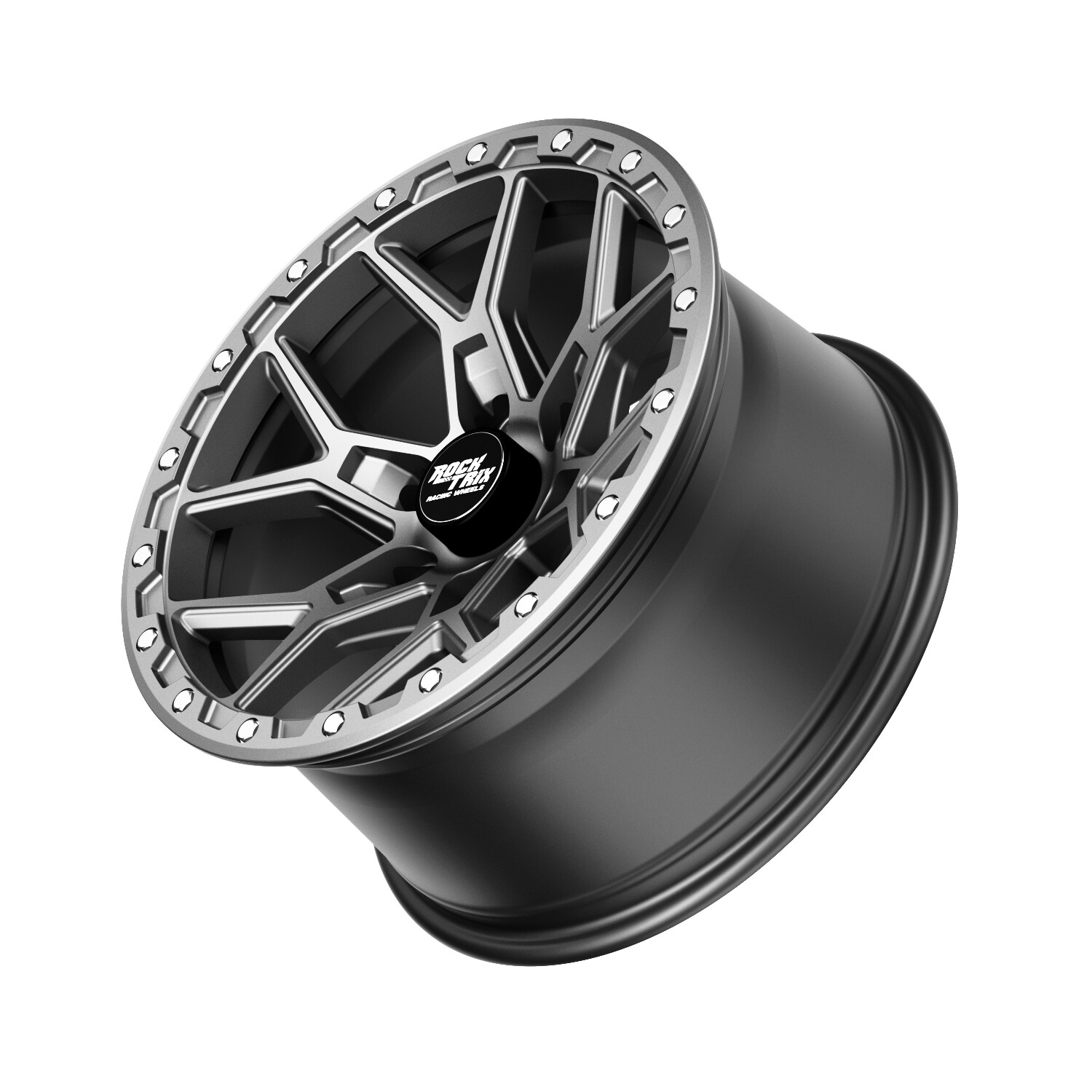 17" RockTrix RT107 17x9 -12 Gunmetal Wheel 6x135 Rim 87.1mm Bore for 04 ...