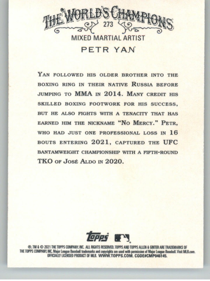 2021 Allen & Ginter #273 Petr Yan Mixed Martial Artist | eBay