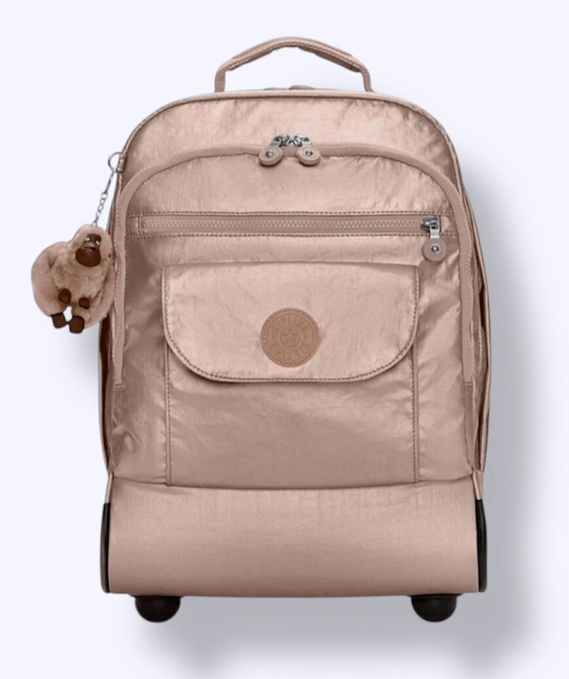 kipling Sanaa METALLIC Rolling School backpack Rose Quartz | eBay