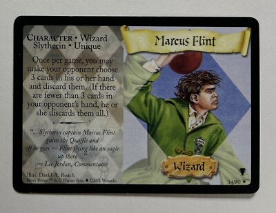Harry Potter Trading Card WOTC Marcus Flint #14/80 Rare TCG LP | eBay
