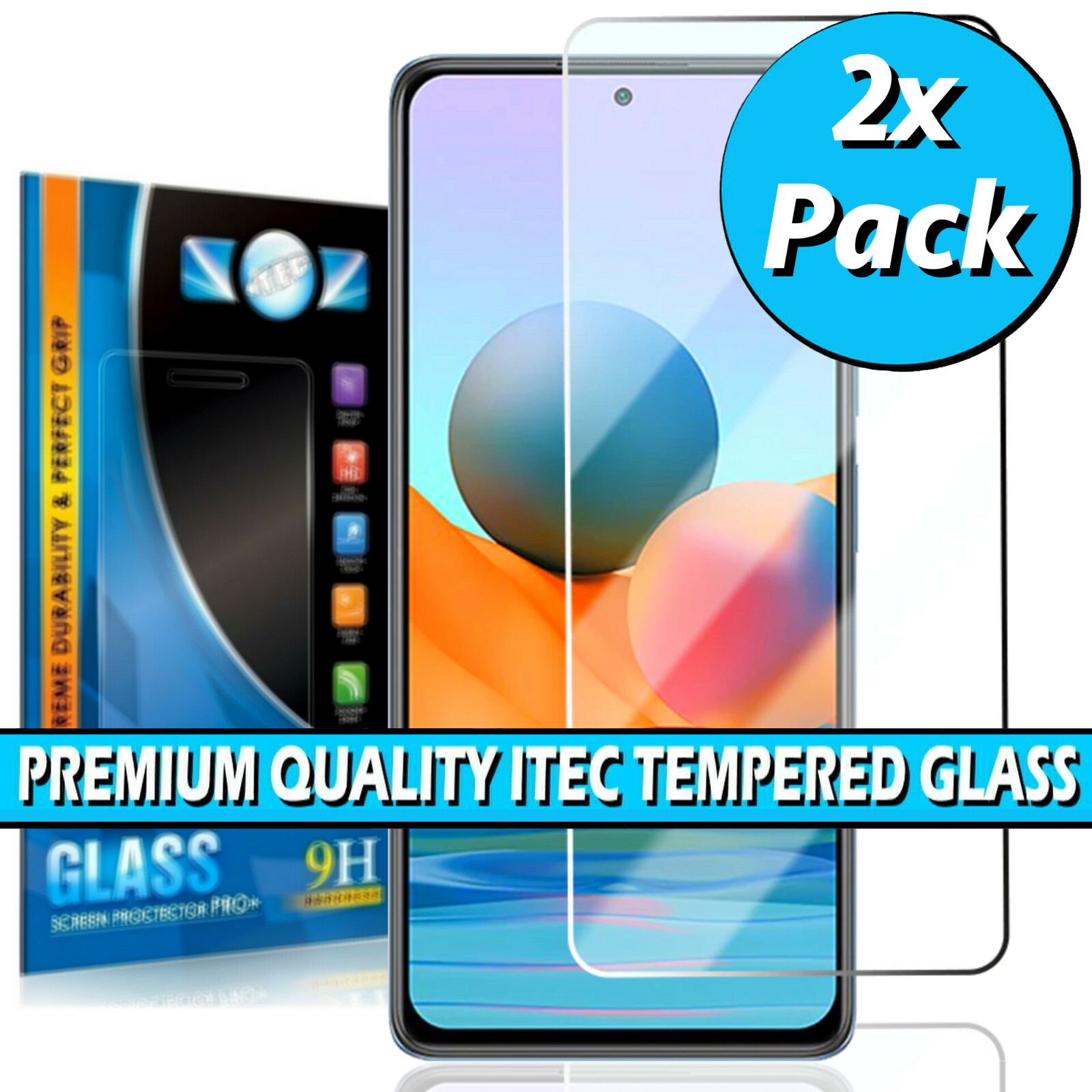 Tempered Glass Screen Protector Film For Xiaomi Redmi Note 10 Pro, Pro ...