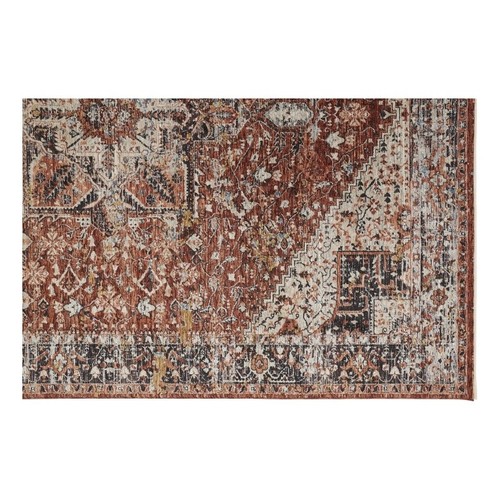 'HomeRoots '5' X 8' Red Ivory And Black Abstract Distressed Area Rug ...