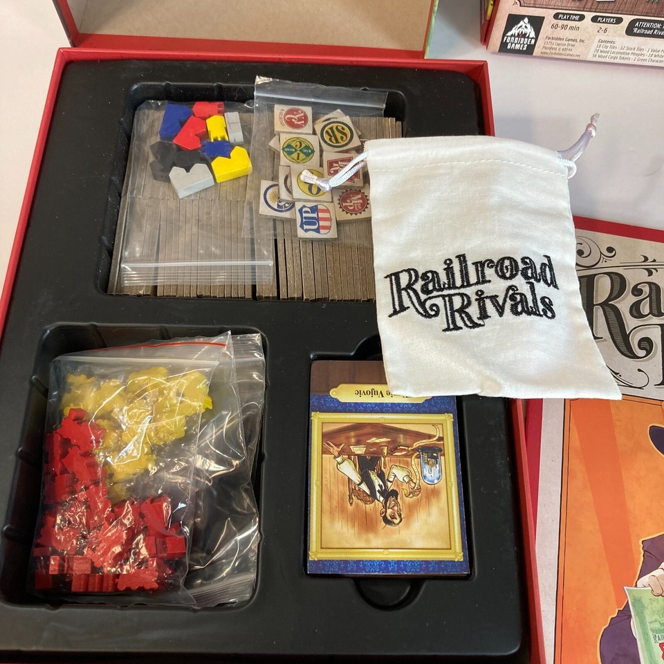 RAILROAD RIVALS BOARD GAME +ROBBER BARON EXPANSION +HOTEL+WATER TOWER ...
