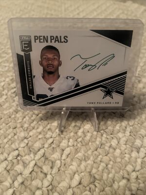 2019 Panini Elite Tony Pollard Pen Pals Green Ink Rookie Auto Autograph ...