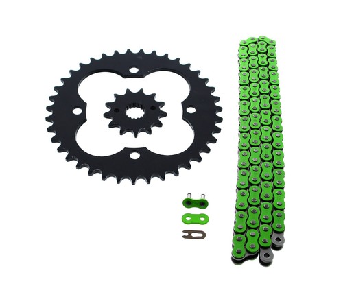 1999-2004 Honda 400EX TRX400EX Green Non O Ring Chain & Sprocket Black ...