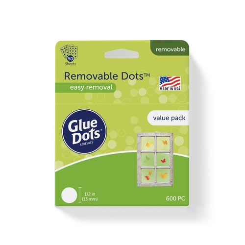 , Removable Dots Value Pack, Double-Sided, 1/2", .5 Inch, 600 Dots, DIY ...