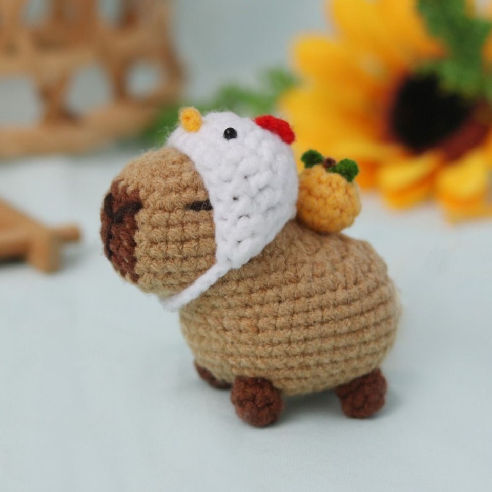 Beginner Capybara DIY Crochet Kit Handmade Yarn Set Kit | eBay
