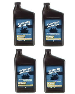 4 Johnson Evinrude HPF Pro Gearcase Lube Gear Oil 32oz Quart 778755 OMC ...