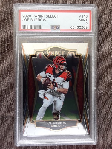 2020 Panini Select Joe Burrow RC Rookie Football Card #146 Bengals PSA ...