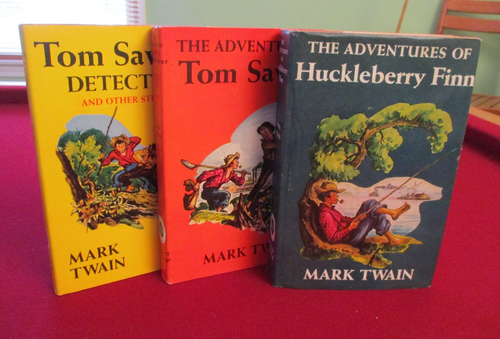 3 Classic Mark Twain Books ~ Adventure of Tom Sawyer ~ Huckleberry Finn ...