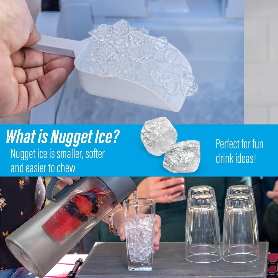 Deco Chef 44LB Countertop Nugget Ice Maker with 2.6LB Auto-Renew Basket ...