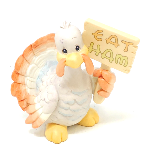 Precious Moments Porcelain Figurine Turkey With Eat Ham Sign | eBay