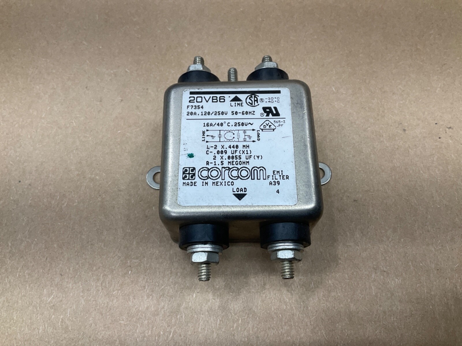 1 Corcom 20VB6 EMI 20a Amp 120/250v-ac Line Filter for sale online | eBay