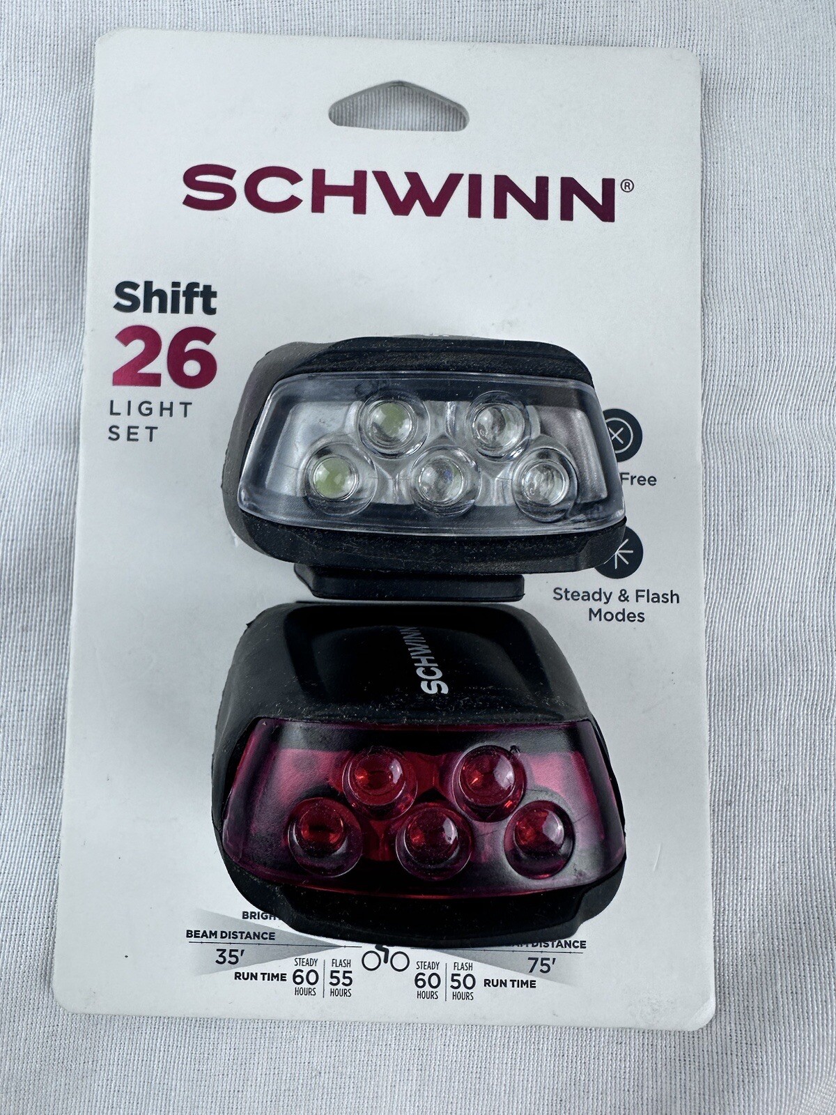 LED Shift 26 Lumen Light Set Schwinn Bicycle Headlight and Taillight ...