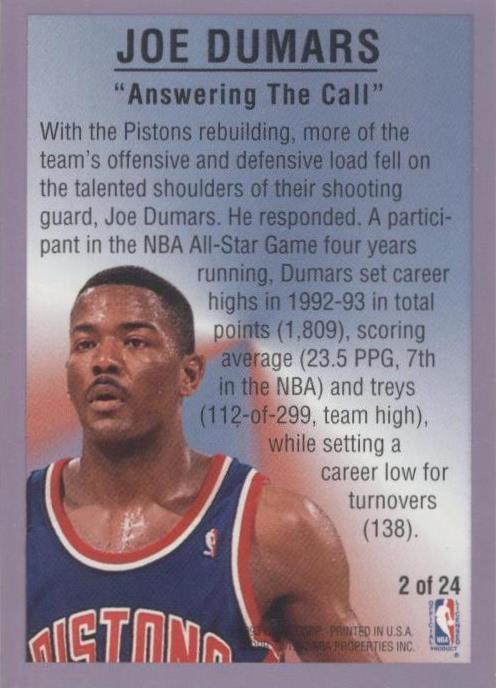 1993-94 Fleer - Joe Dumars #2 for sale | eBay