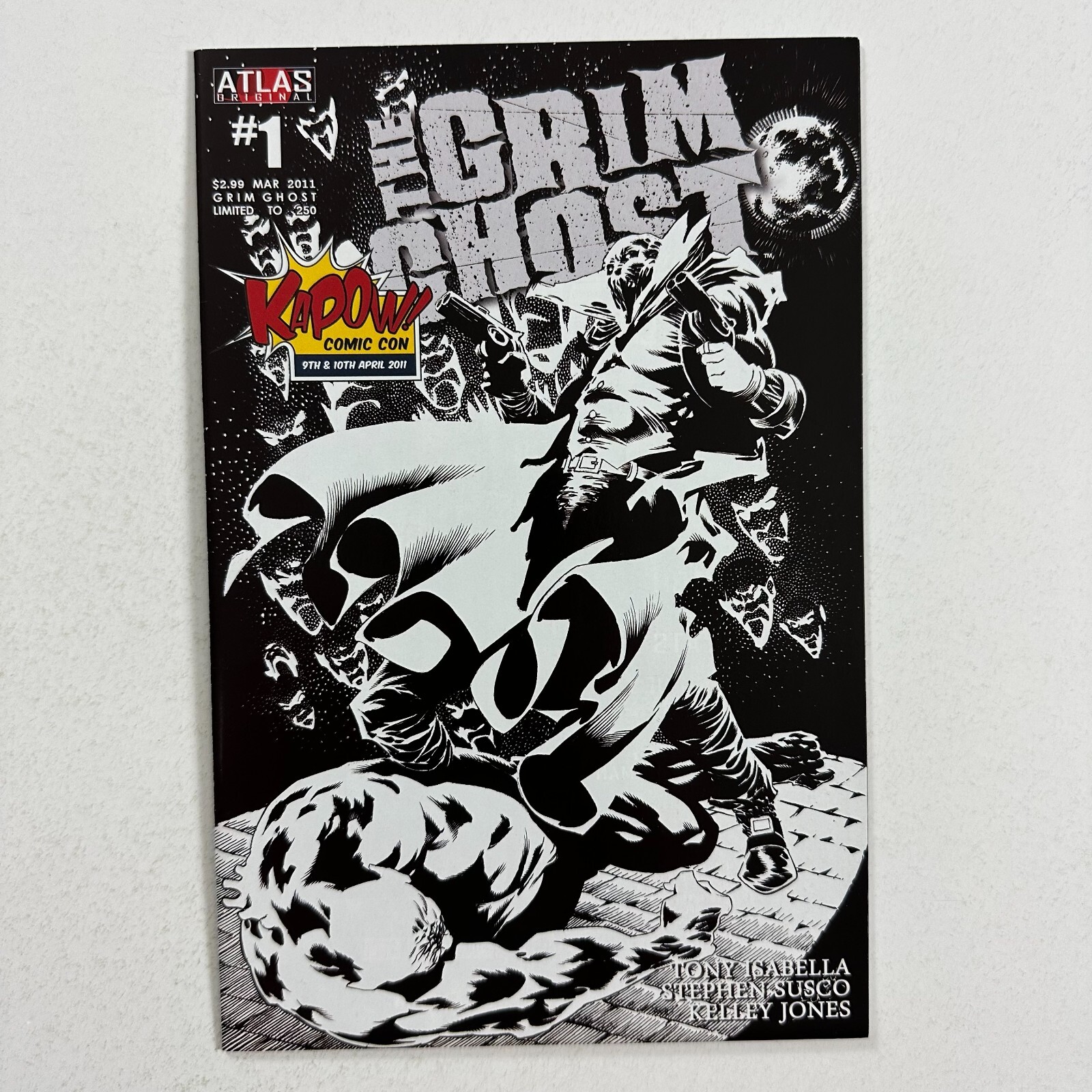 GRIM GHOST 1 KELLY JONES KAPOW B&W SKETCH VARIANT LMTD 250 (2011, ATLAS ...