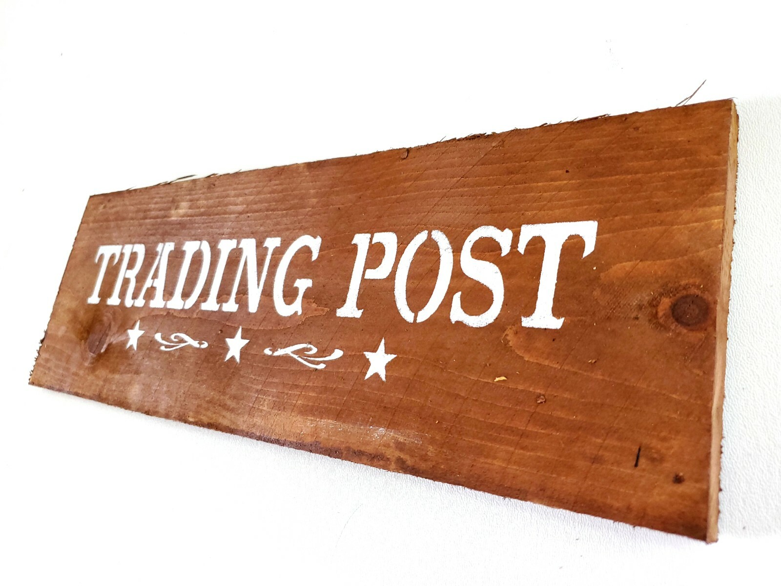 Old West Distressed Primitive Country Wood Sign - Trading Post 5" x 16 ...