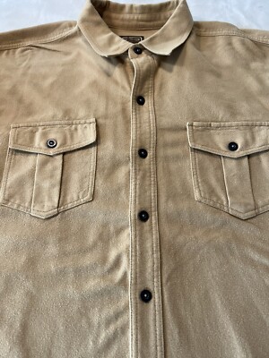 CE Schmidt Workwear Men’s Shirt 2XL Long Sleeve Button Tan Heavy Soft ...