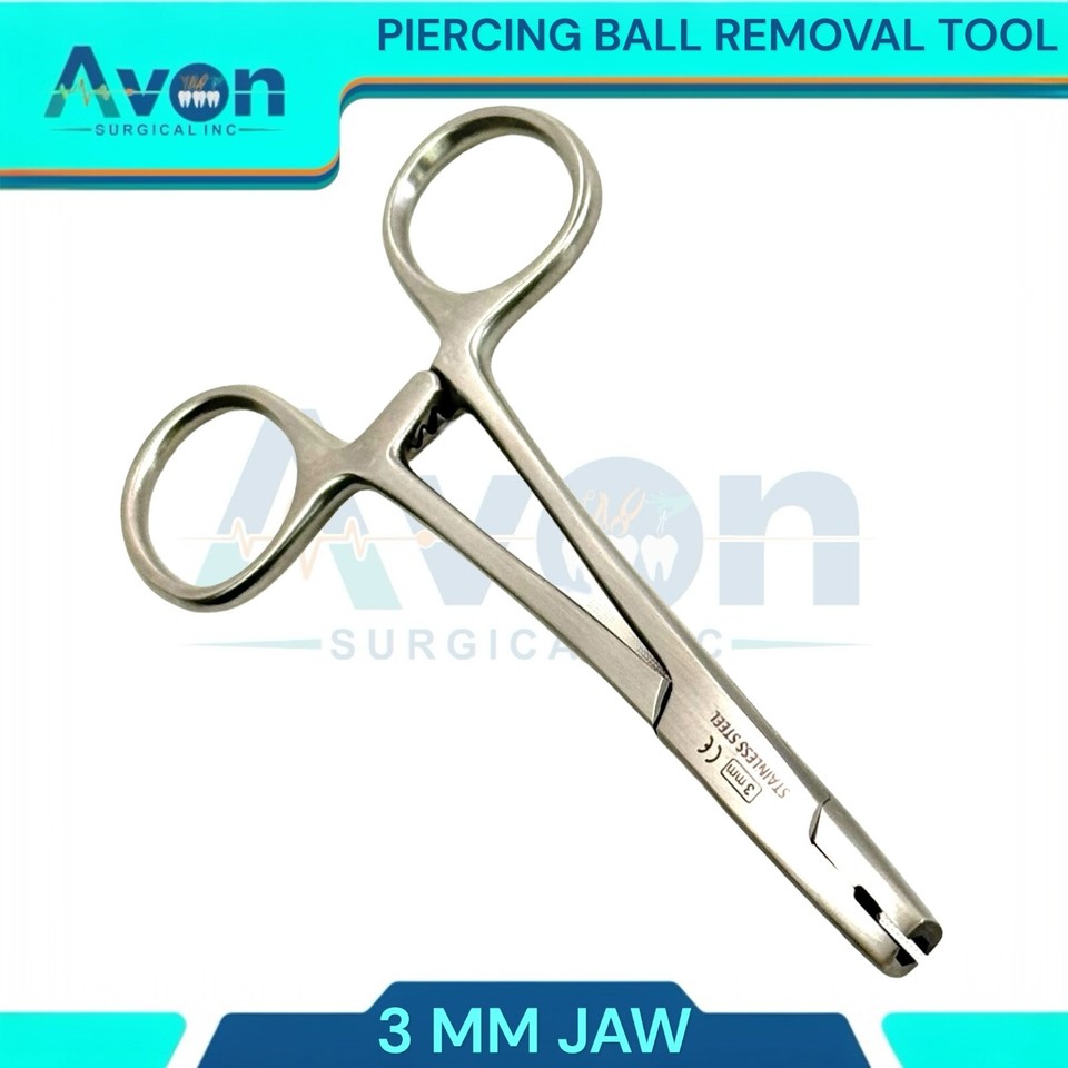 2PK Dermal Piercing Ball Removal Pliers 3mm + 4mm Body Piercing Plier ...