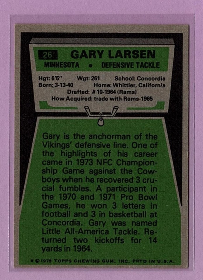 (2) 1975 Topps Gary Larsen RC #26 | eBay