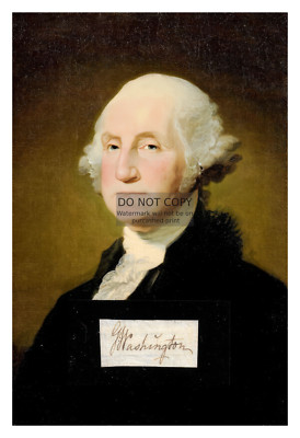 PRESIDENT GEORGE WASHINGTON AUTOGRAPHED PORTRAIT PAINTING 4X6 PHOTO | eBay