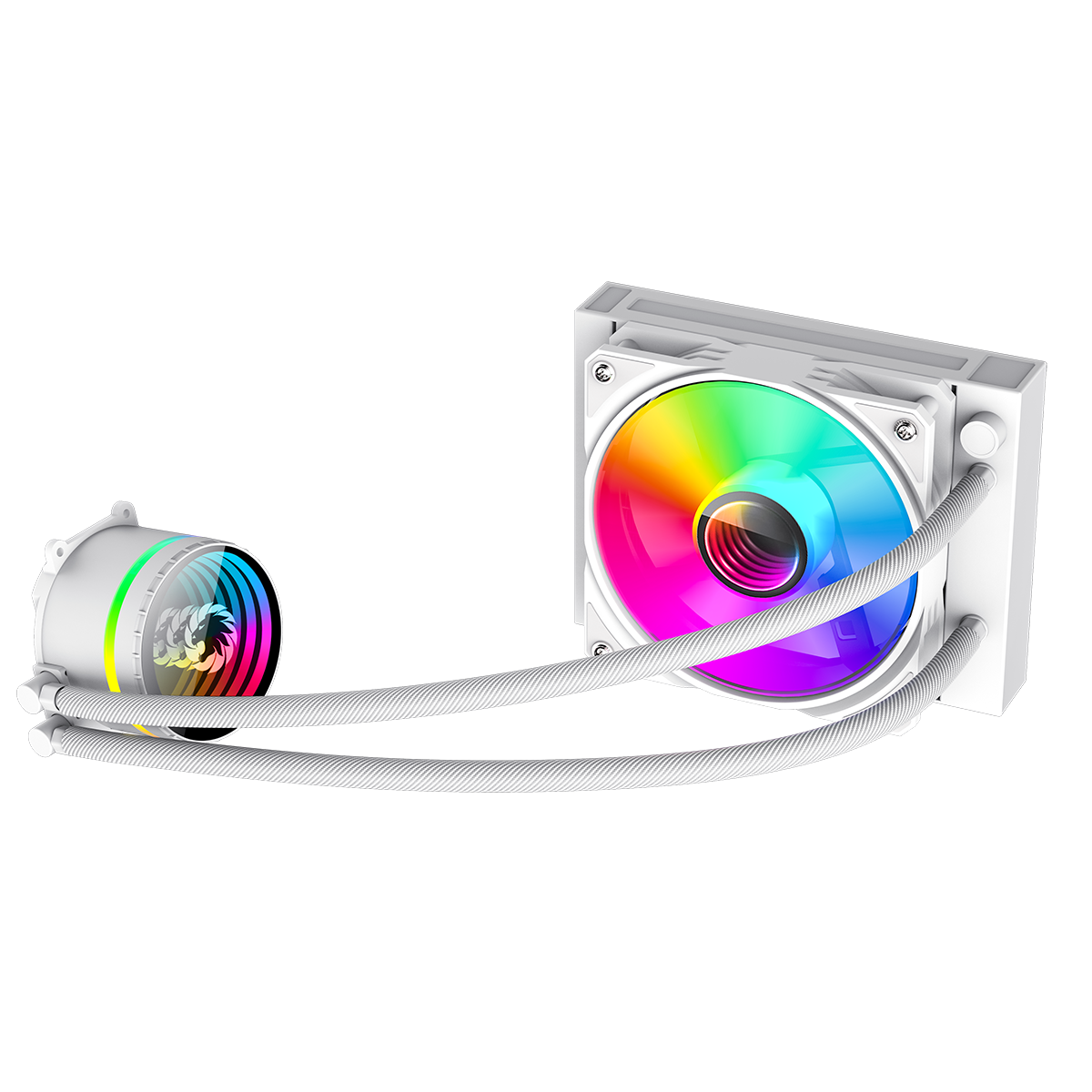 CIT Cube Gaming PC Case mATX 3x ARGB Fan LED Strip Tempered Glass Panel ...