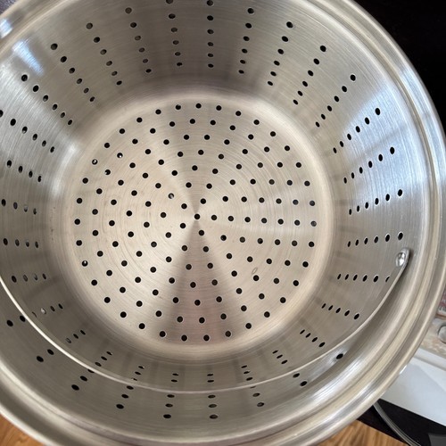 Calphalon 8 Quart Stainless Stock Pot w Lid & 2 Steamer Inserts Model ...