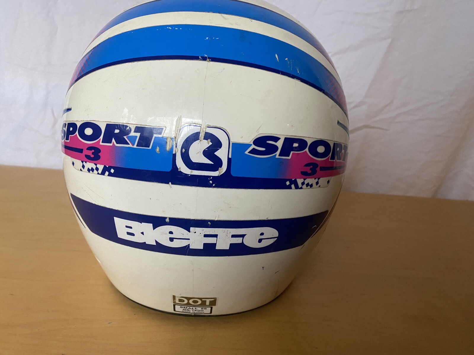 Vtg 80s 90s Bieffe 3 Sport Helmet Motocross Italy Small 56 Pink Blue ...
