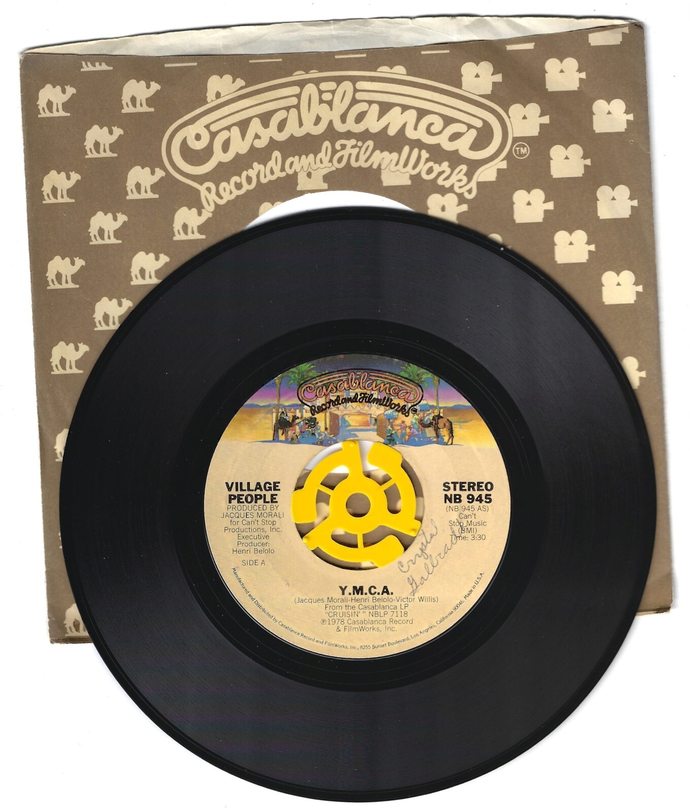 VILLAGE PEOPLE Y.M.C.A. 45 RPM 7" Vinyl Record; Casablanca Records | eBay