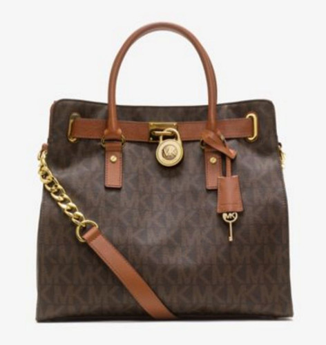 Michael Kors Hamilton PVC LG Signature Tote, Shoulder Bag $348 Brown ...