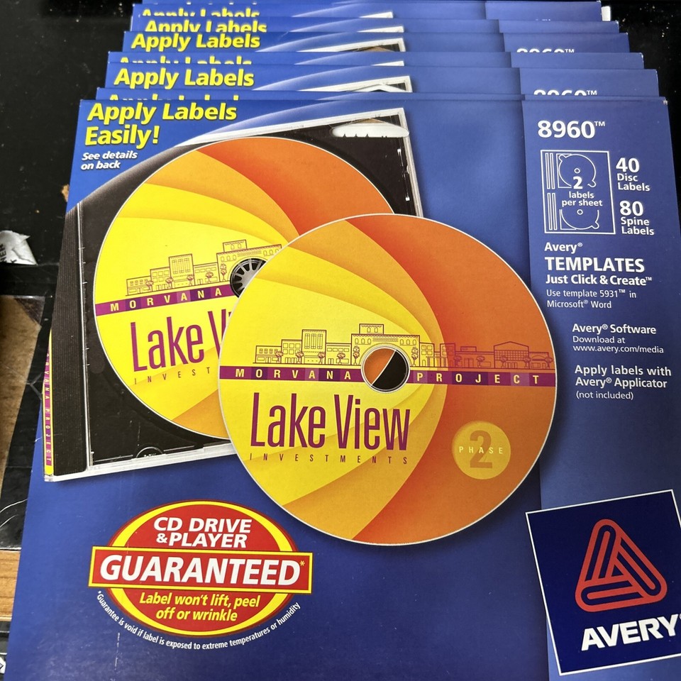 Lot Of 10 Avery Inkjet Full-Face CD Labels Matte White 40/Pack 8960 | eBay