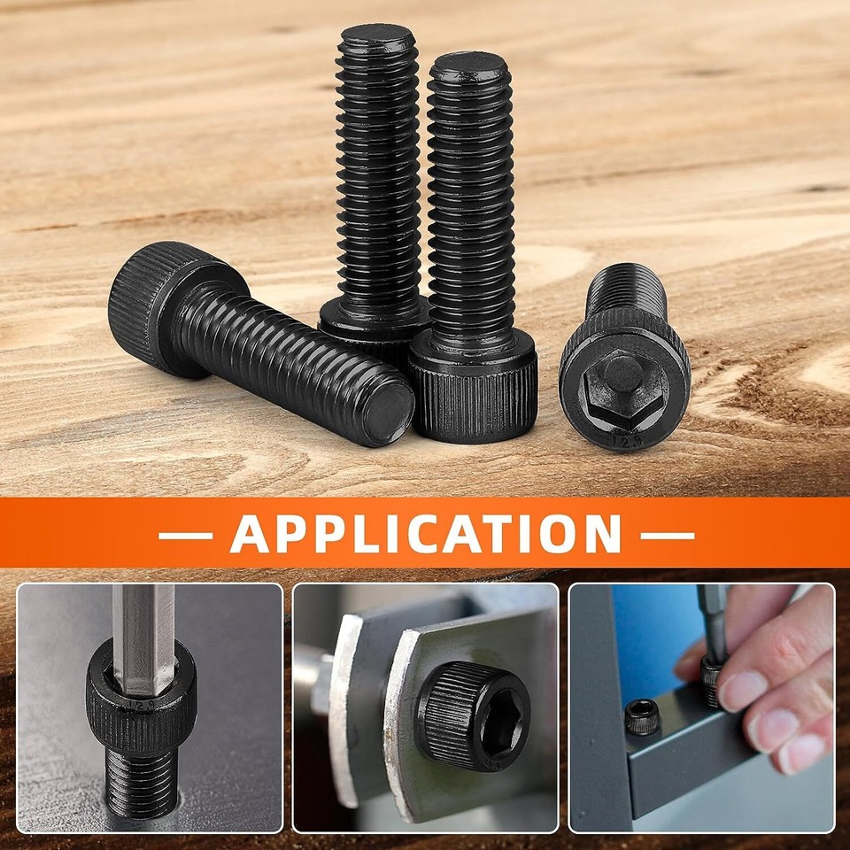 M8 Socket Head Allen Cap Screw Bolt Partial Thread High Tensile 12.9 L ...