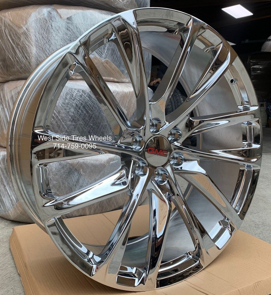 26” Inch New ESCALADE PLATINUM CHROME FR98 WHEELS Yukon Sierra Tahoe ...