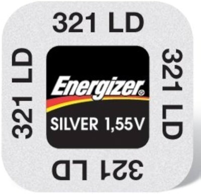 Energizer 321 Pila Batteria Orologio Mercury Free Silver Oxide SR616SW ...