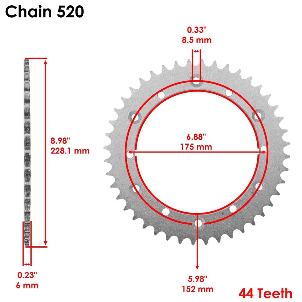 Black O-Ring Drive Chain & Sprockets Kit for Yamaha It465 81 82 / It490 ...