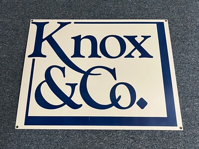Vintage Original Advertising Porcelain Enamel Sign for Knox & Co. | eBay