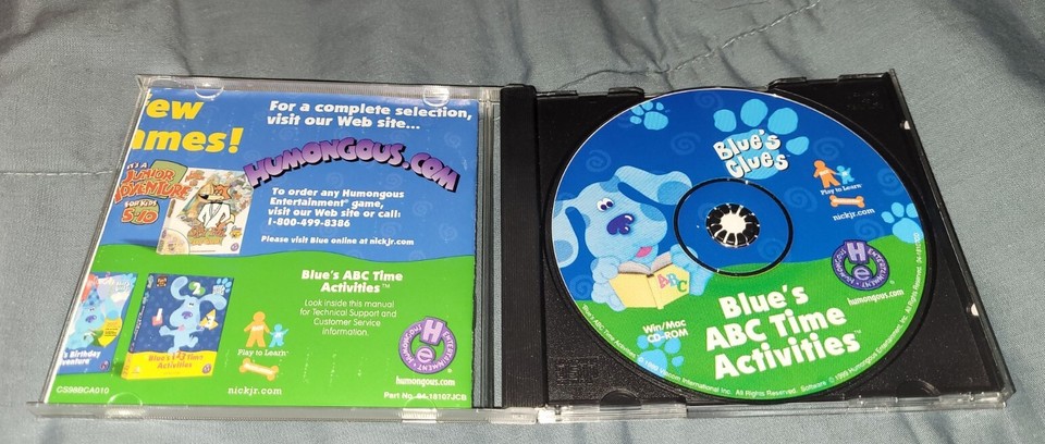 Blue's ABC Time Activities (PC, 1999) Blue's Clues CD-ROM Game Windows ...