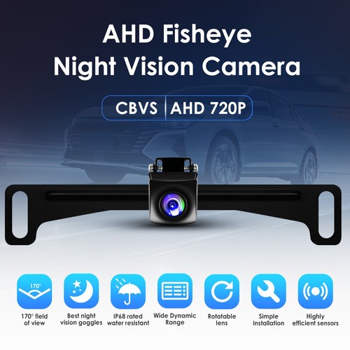 AHD License Plate Car Rear View Reverse Backup Camera Night Vision ...