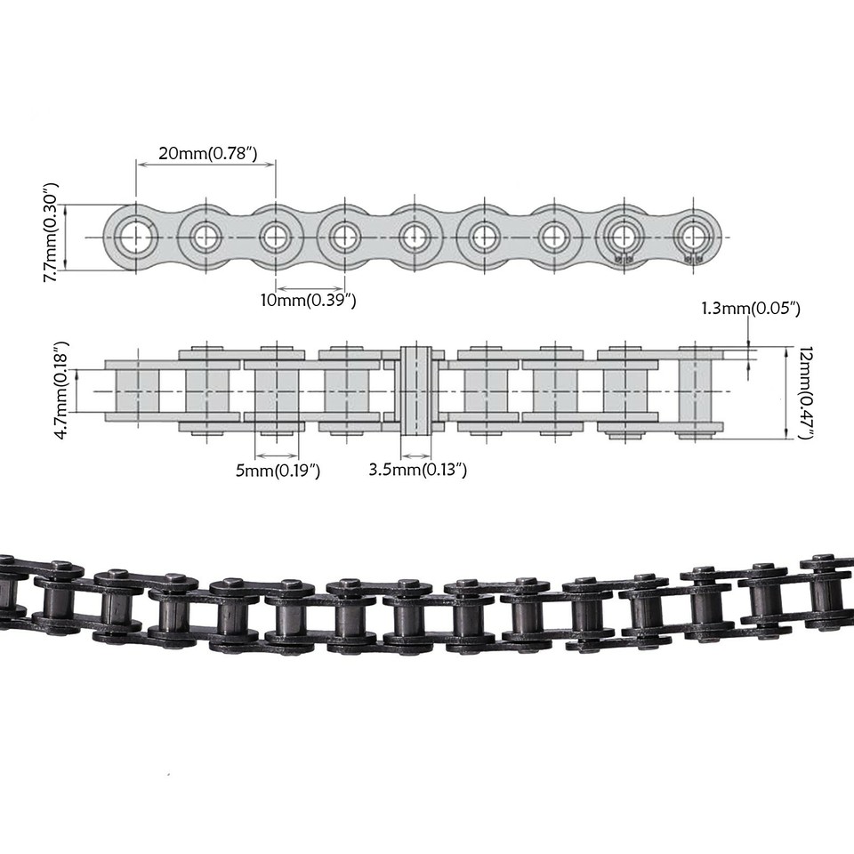 #35 Chain +Front Rear Sprocket + 3/4" Bore 12T Clutch For Go Kart ATV ...