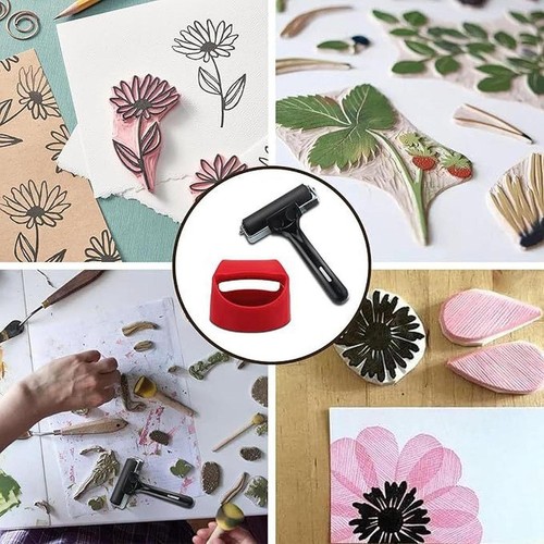 Block Printing Baren, Rubber Roller Brayer, Portable Handcraft ...