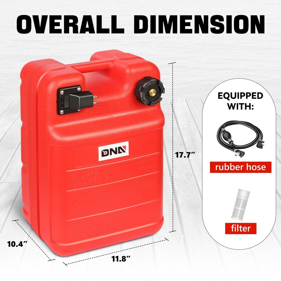 6.33 Gallon 24L Portable Marine Outboard Boat Gas Fuel Tank w/Bump ...