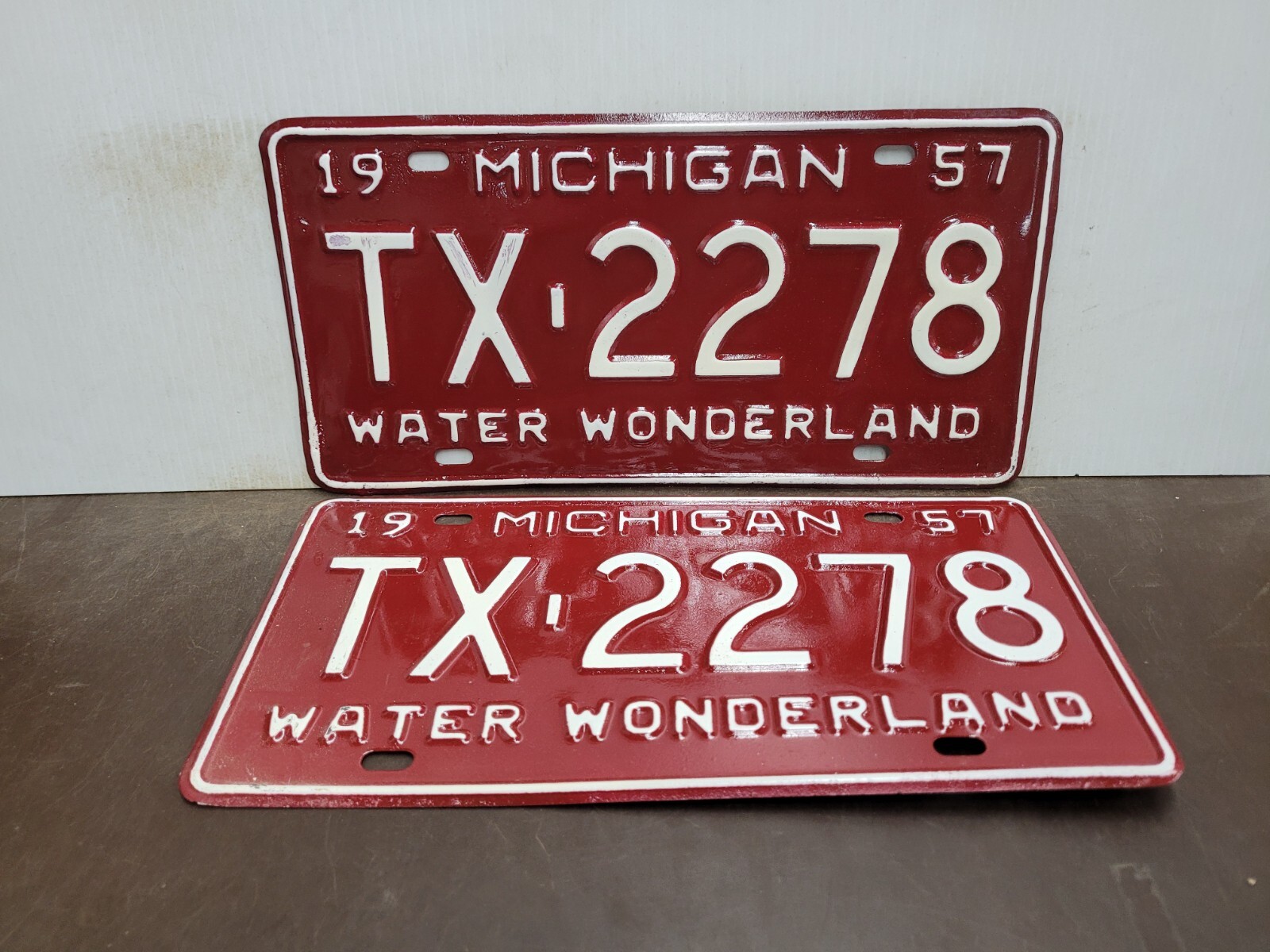PAIR 1957 Michigan License Plate Tag | eBay