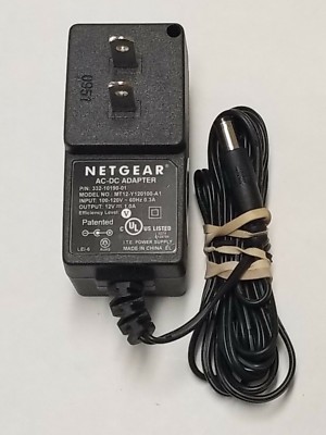 NETGEAR AC-DC ADAPTER P/N 332-10190-01 MODEL MT12-Y120100-A1 OUTPUT 12V ...
