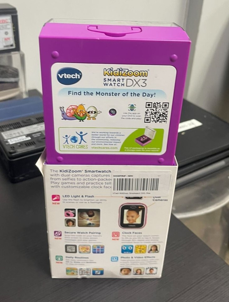 Vtech KidiZoom Smart Watch DX3 Ages 4+ Pink Glitter Includes Watch USB ...