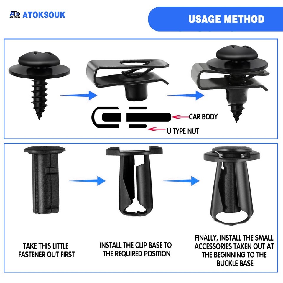 130pcs For Honda Passport Rivet Retainer Bumper Fender Clip Splash ...