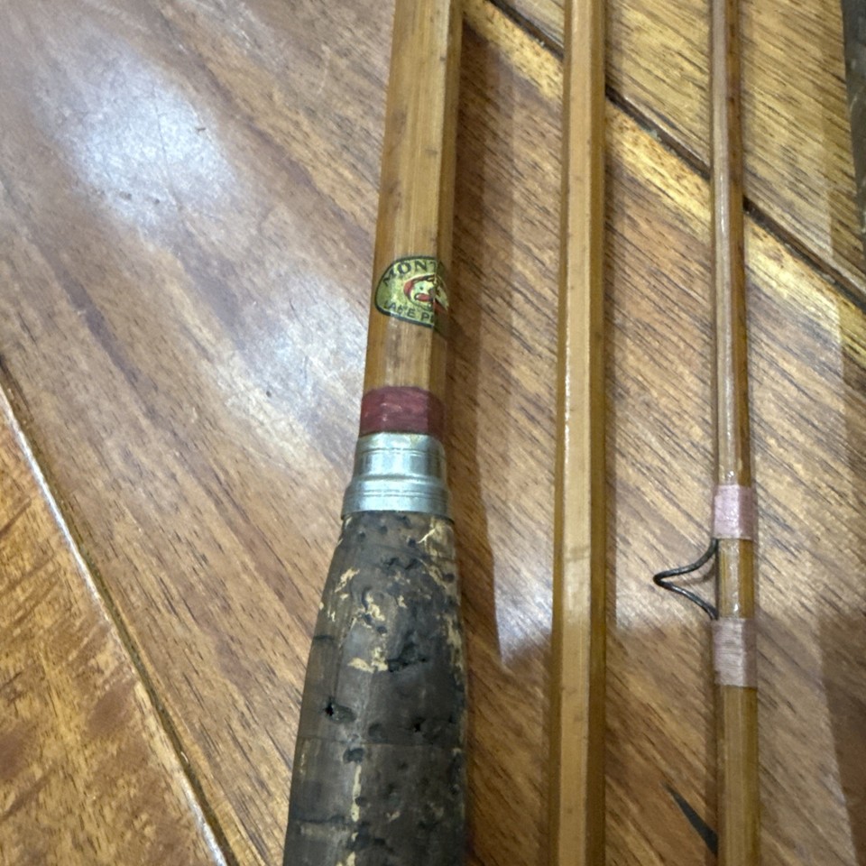 Montague Reel Company Split Bamboo 3 pc Fly 8’ Rod USA & Parts LOT | eBay